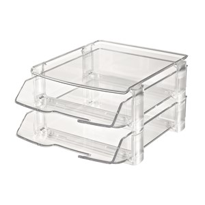HAN 2742-77 - Briefablagen-Set WAVE EXCLUSIV Silber Edition, silber