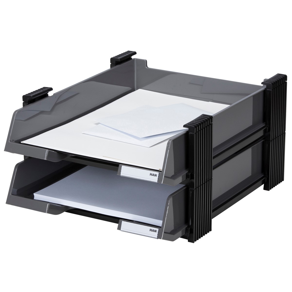 HAN 10320-191 - Briefablagen-Set DUETT, dunkelgrau-schwarz